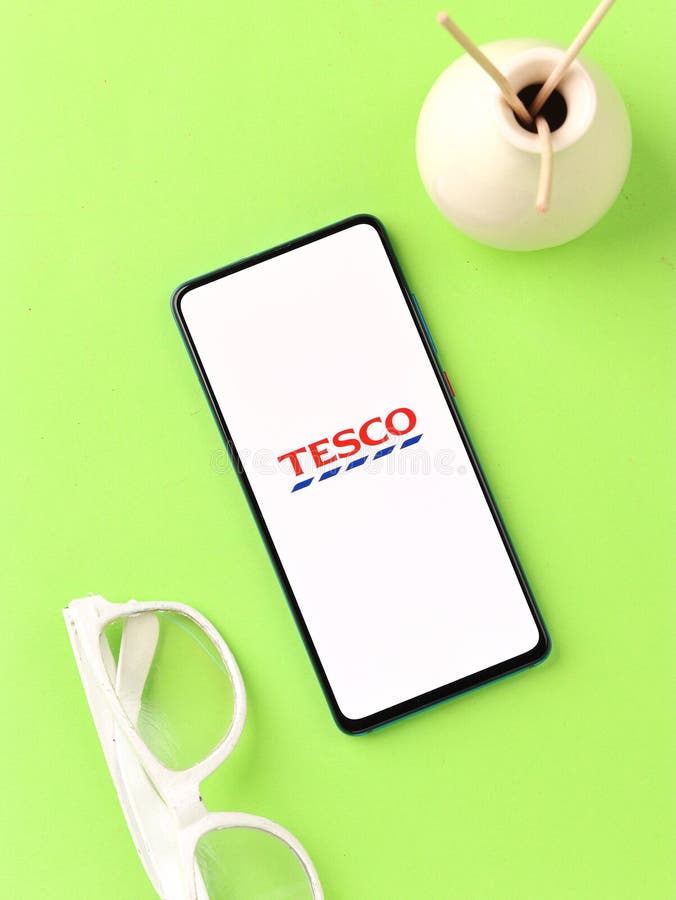 Assam, India - May 18, 2021 : Tesco Logo on Phone Screen Stock Image ...