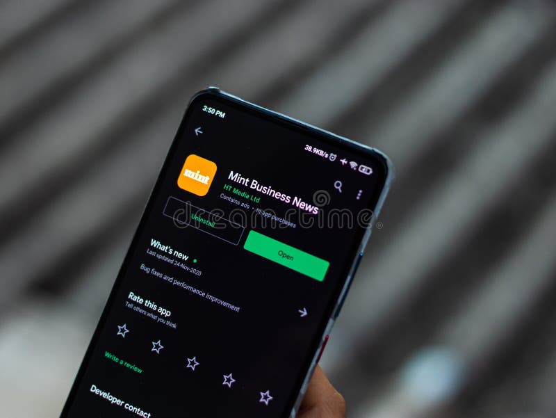 Assam, India - November 29, 2020 : Mint Logo on Phone Screen Stock ...