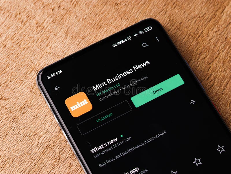 Assam, India - November 29, 2020 : Mint Logo on Phone Screen Stock ...