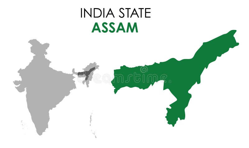 Assam Map of Indian State. Assam Map Vector Illustration Stock ...