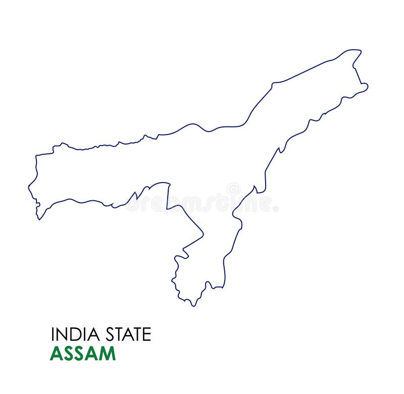 Assam Map of Indian State. Assam Map Vector Illustration Stock Vector ...