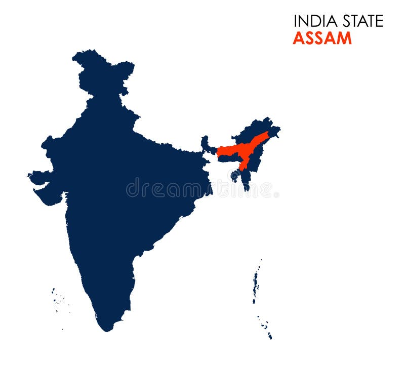 Assam Map of Indian State. Assam Map Vector Illustration Stock Vector ...