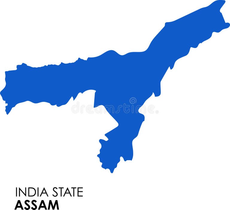 Assam Map of Indian State. Assam Map Vector Illustration Stock ...