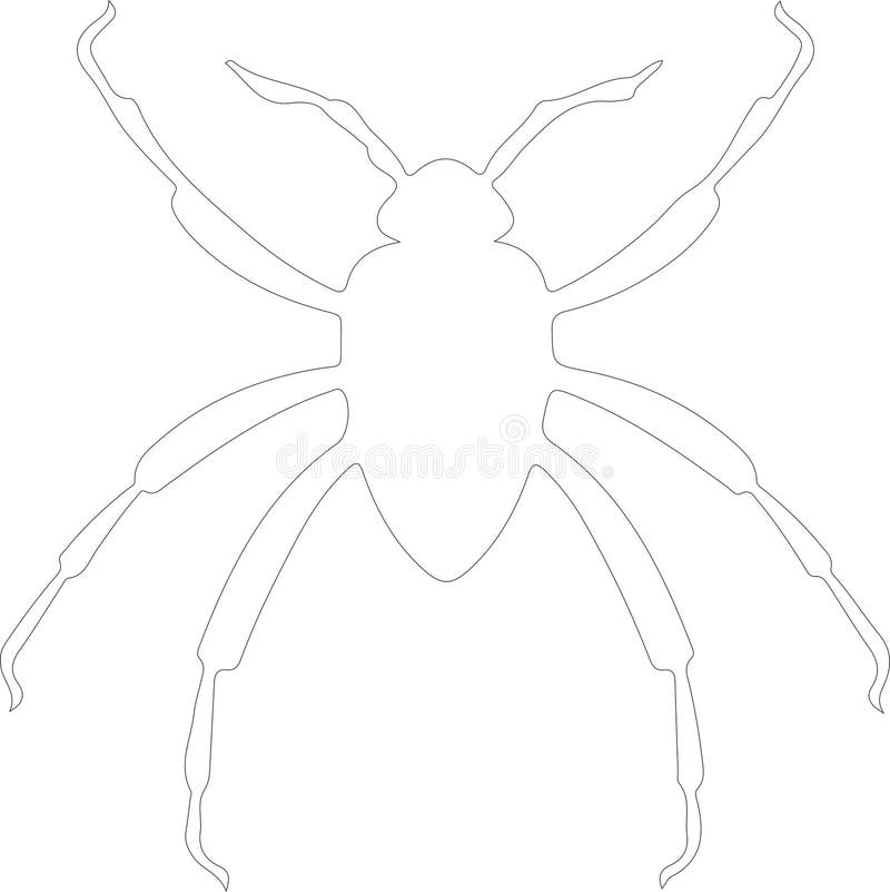 Assassin Bug Outline Silhouette Generative Ai Stock Vector ...