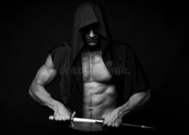 Man Assassin With Torso In Mask Stock Photo - Image of asian, beauty ...