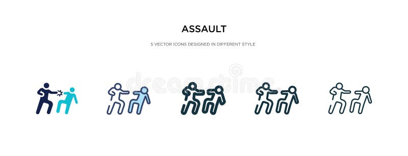 Assault Icon in Different Style Vector Illustration. Two Colored and ...