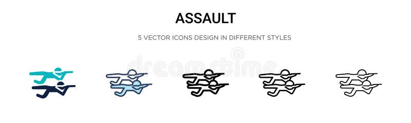 Assault Icon in Filled, Thin Line, Outline and Stroke Style. Vector ...