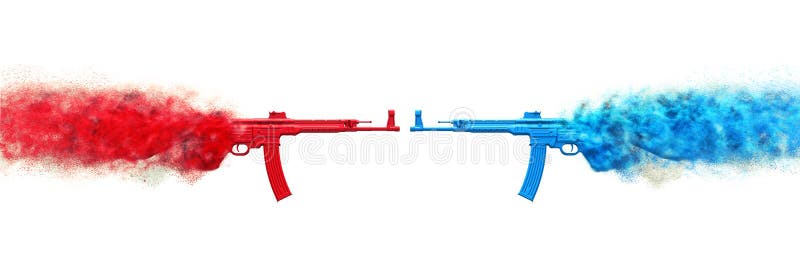 Assault Machine Guns - Red Vs. Blue Stock Illustration - Illustration ...