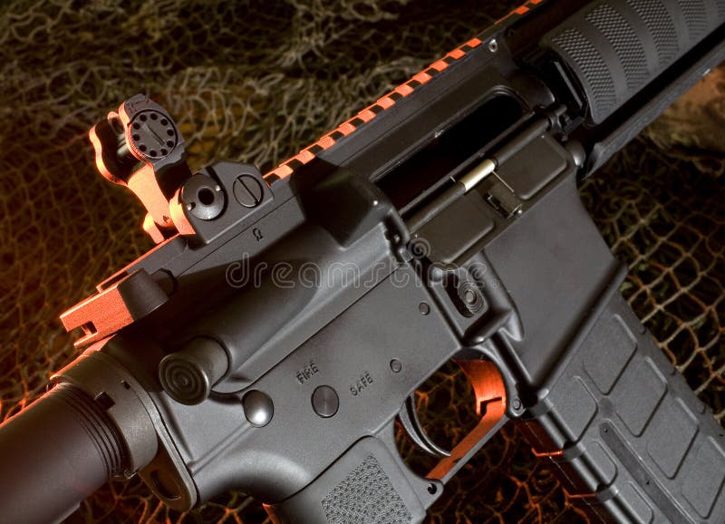 US Spec Ops M4A1 Custom Assault Rifle. Stock Photo - Image of tilt ...