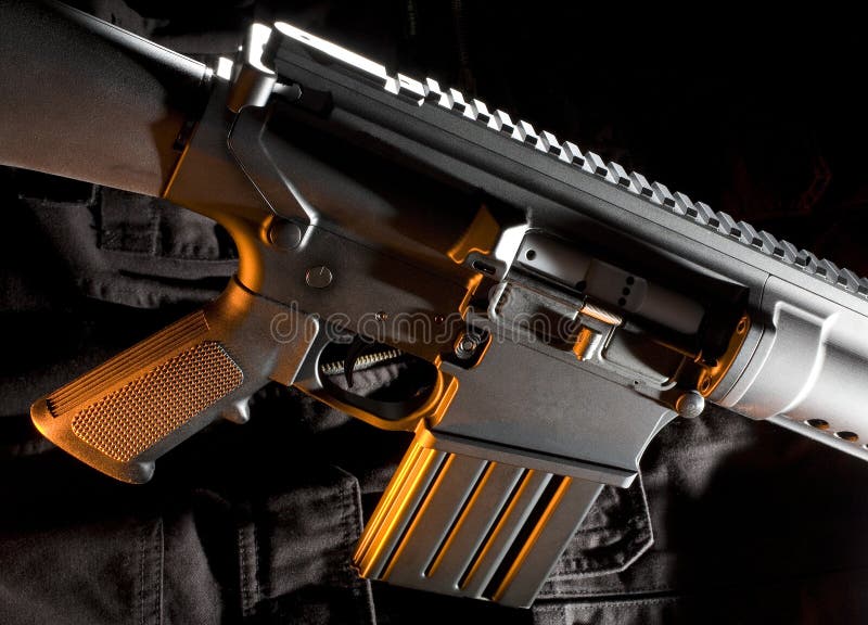 Assault rifle stock photo. Image of trigger, weapon, barrel - 16428654