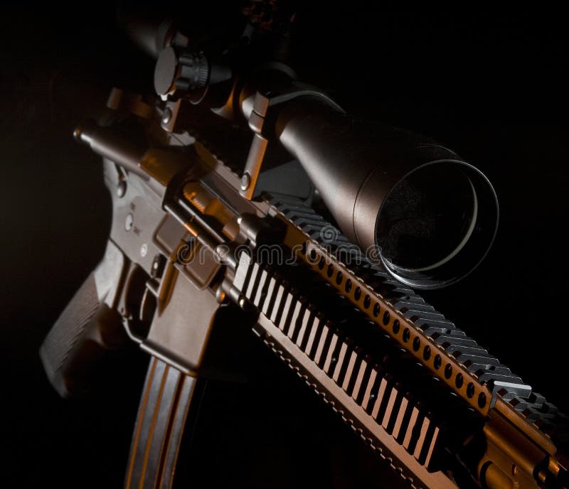 Assault weapon stock image. Image of firearm, rifle, ar15 - 11165439