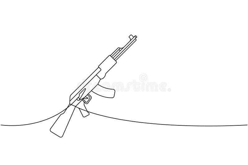 Automatic Rifle Line Drawing Stock Illustrations – 317 Automatic Rifle ...