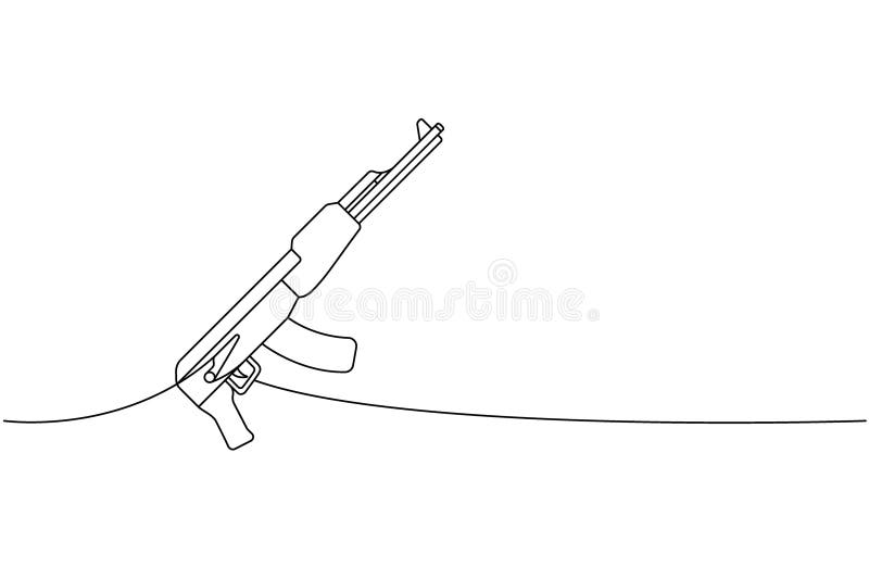 Automatic Rifle Line Drawing Stock Illustrations – 318 Automatic Rifle ...
