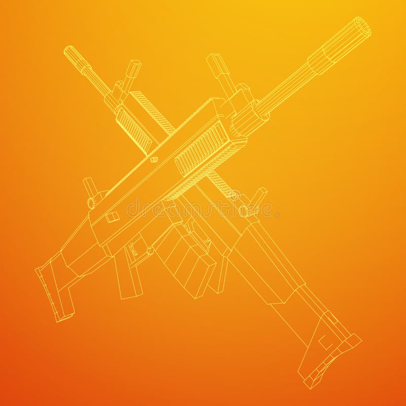 Assault Automatic Fire Rifle Stock Vector - Illustration of military ...