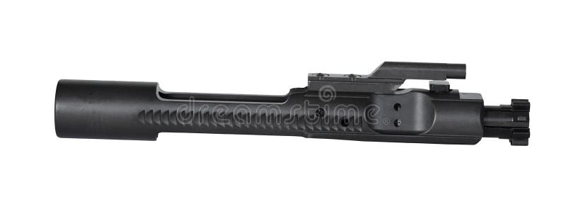 Assault Rifle Bolt Carrier Group Stock Photo - Image of white, carrier ...