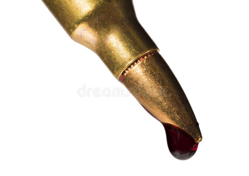 Blood on the bullet stock photo. Image of brass, bullet - 114134230
