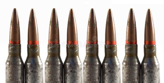 Assault rifle cartridges stock image. Image of isolated - 16635569