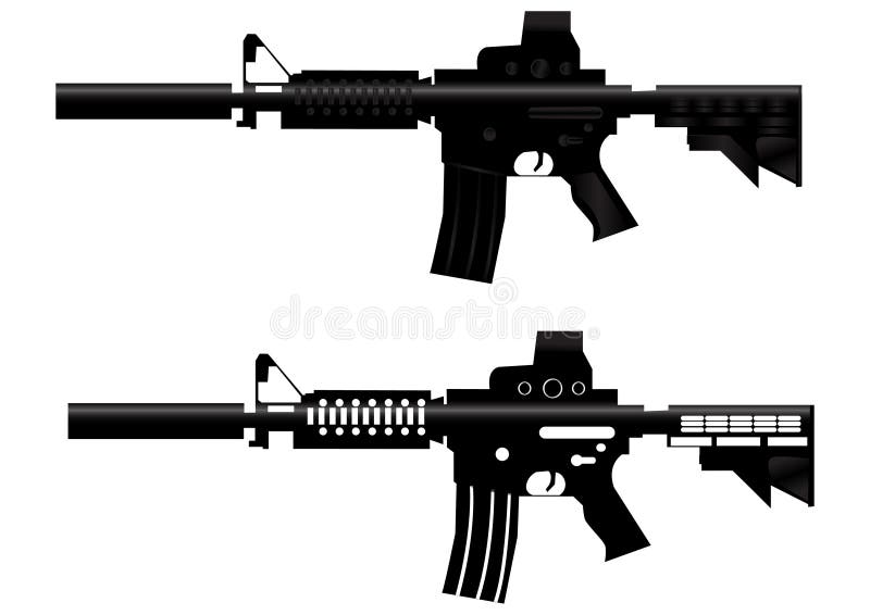 Assault rifle Gun vector stock vector. Illustration of automatic - 44111627
