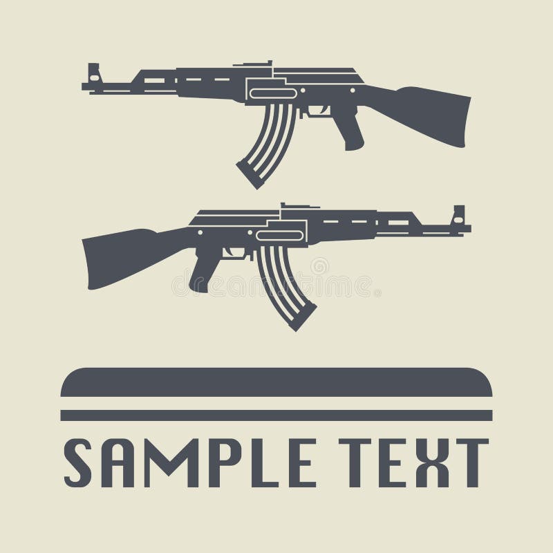 Assault rifle icon or sign stock vector. Illustration of abstract ...