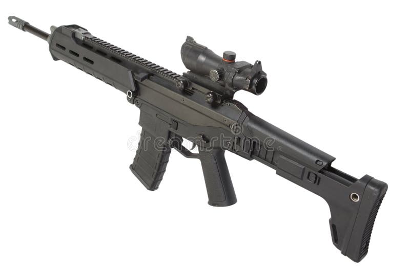 Assault rifle isolated stock image. Image of shotgun - 44293117