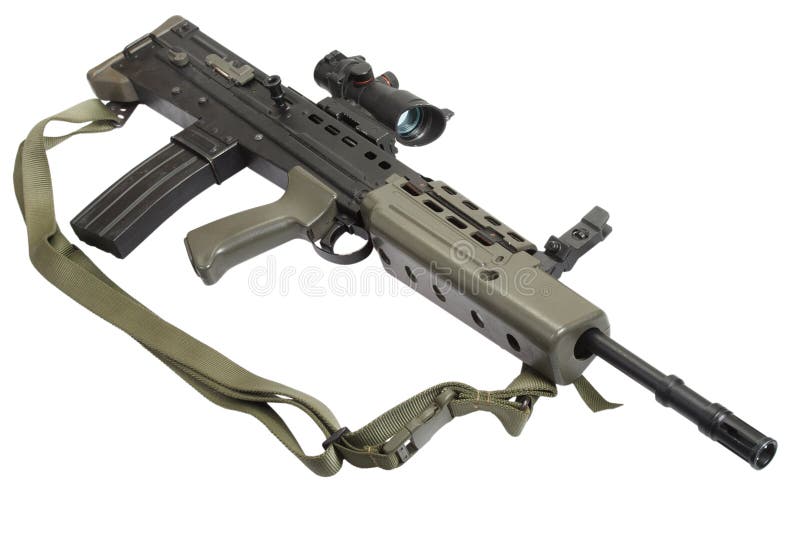 Assault rifle L85 stock photo. Image of sniper, bullet - 44293614