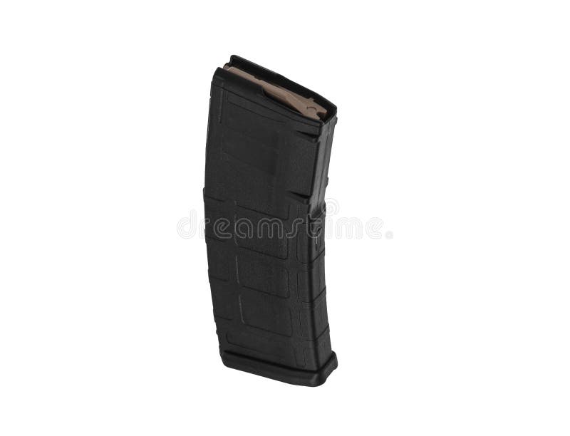 Assault Rifle Magazine Geïsoleerd Op Wit Stock Afbeelding - Image of ...
