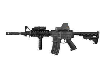 Assault Rifle Side View. Isolated Stock Illustration - Illustration of ...
