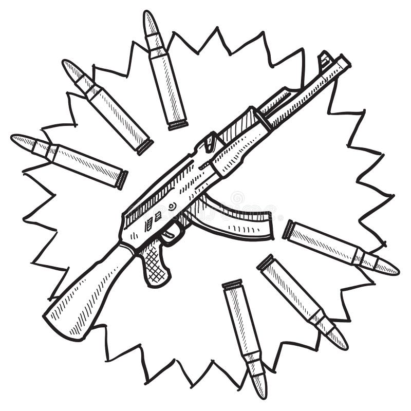 Simple Assault Rifle Drawing
