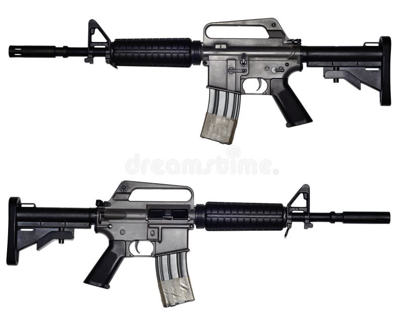 Machine Gun Assault Rifle Isolated White Side View Stock Photos - Free ...