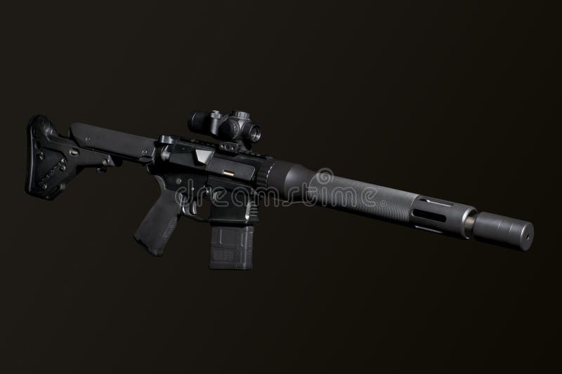 Assault Semi-automatic Rifle Stock Image - Image of clipping, weapon ...