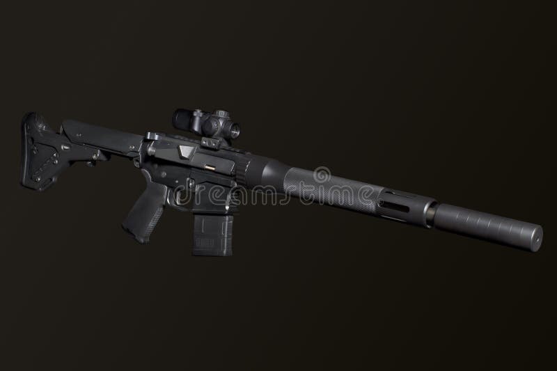 Assault Semi-automatic Rifle Stock Photo - Image of semi, sight: 78259110