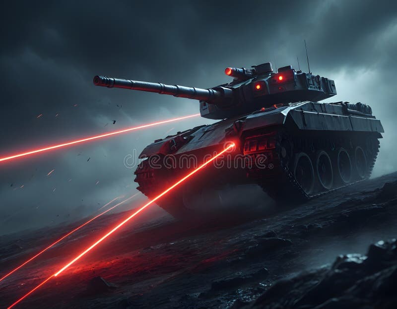 Assault Tank Armed with a Red Laser Beam. Stock Illustration ...