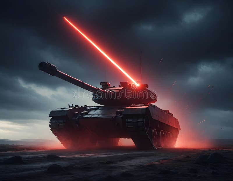 Assault Tank Armed with a Red Laser Beam. Stock Illustration ...