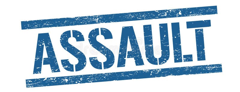 ASSAULT Text on Blue Vintage Lines Stamp Stock Illustration ...