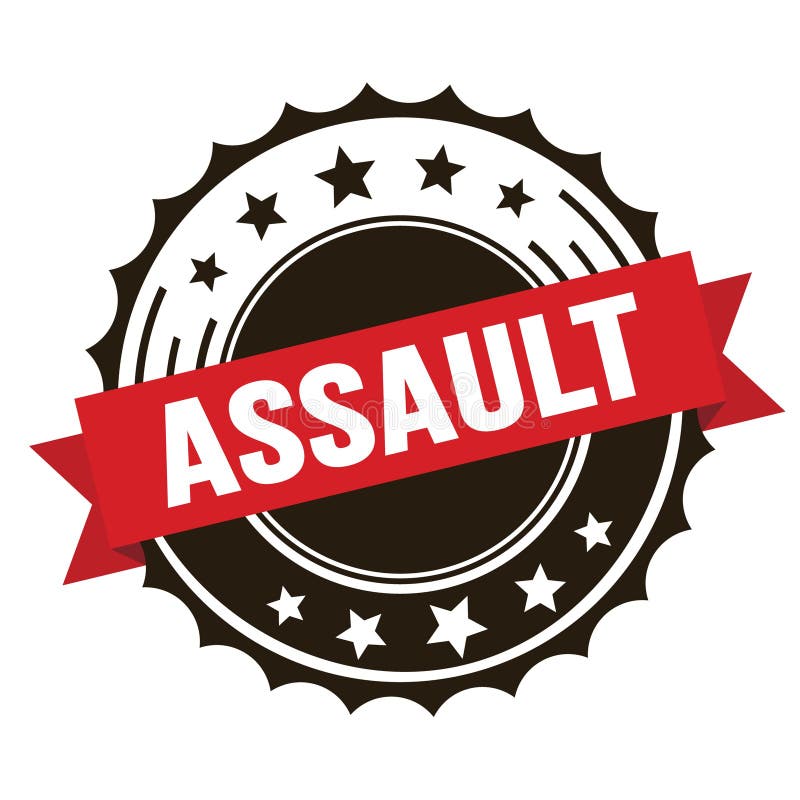 ASSAULT Text on Red Brown Ribbon Stamp Stock Illustration ...