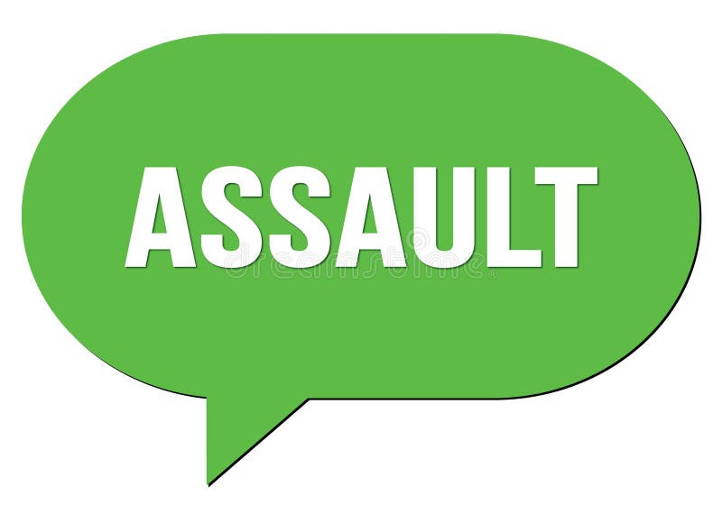 ASSAULT Text Written in a Green Speech Bubble Stock Illustration ...