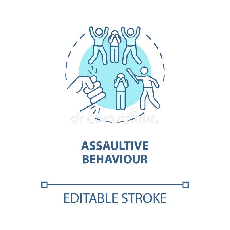 Assaultive Behavior Blue Concept Icon Stock Vector - Illustration of ...