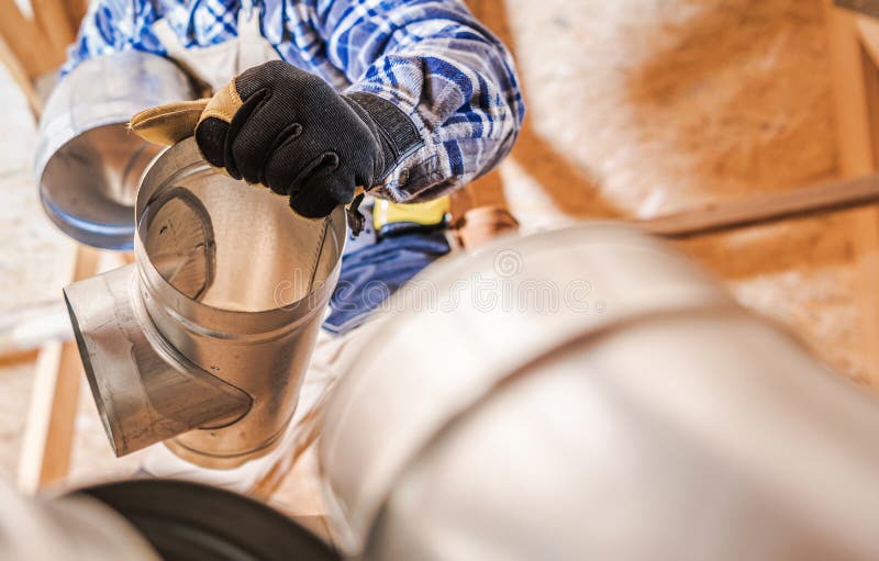 Assemble of Air Ventilation Shaft Elements Stock Image - Image of ...