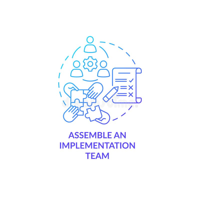 Assemble an Execution Team Concept Icon Stock Vector - Illustration of ...