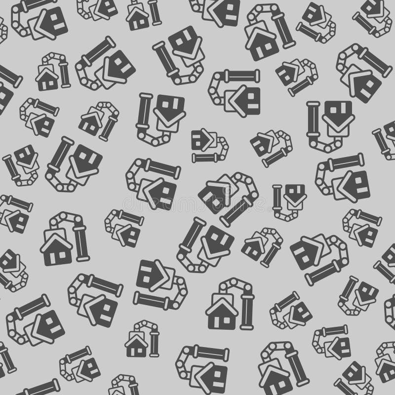 Assembled House and Crane Solid Seamless Pattern, Construction Theme ...