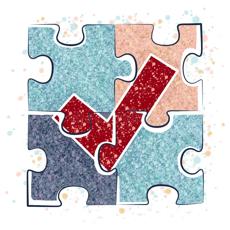 Assembled Puzzle Illustration of the Solved Problem Stock Illustration ...