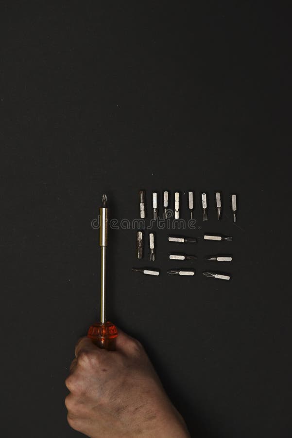 Assembled Set of Parts for Working with a Screwdriver Stock Image ...