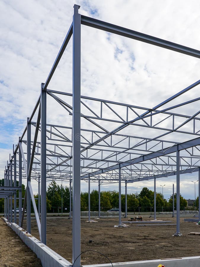 Assembled Steel Framework of New Modern Industrial Building with ...