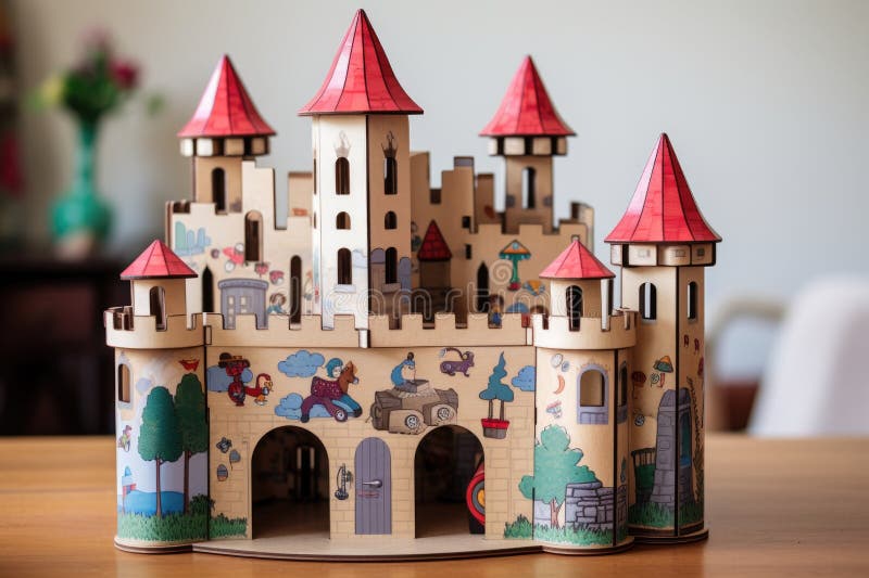 Assembled Toy Castle beside Its Original Box Stock Photo - Image of ...