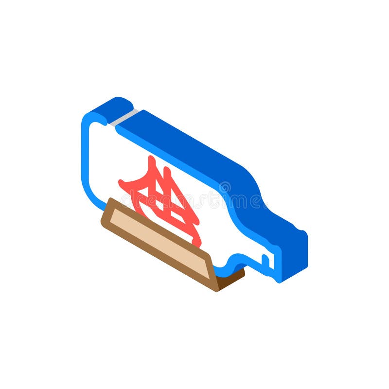 Assembling Boats in Bottles Isometric Icon Vector Illustration Stock ...