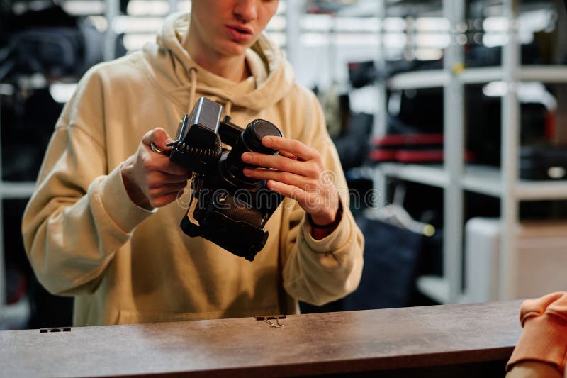 Assembling Camera in Studio Environment with Equipment Stock Image ...