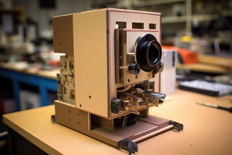 Assembling Cardboard Box for Pinhole Camera Stock Illustration ...