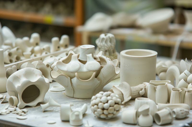 Assembling a Ceramic Sculpture from Different Parts Stock Image - Image ...