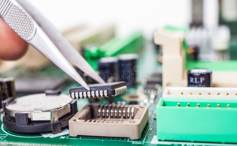 Assembling computer parts stock photo. Image of chip - 46272096