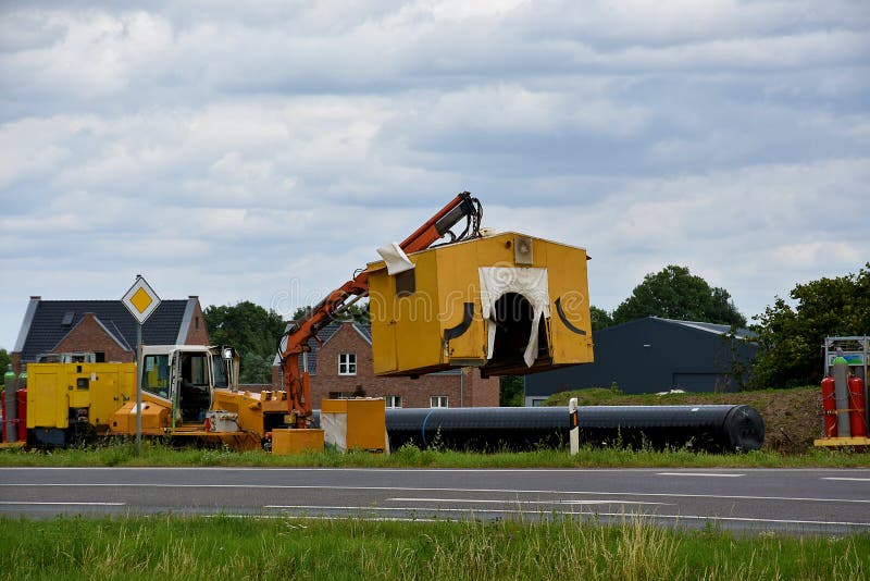 Civil engineering works stock image. Image of moving - 188962399